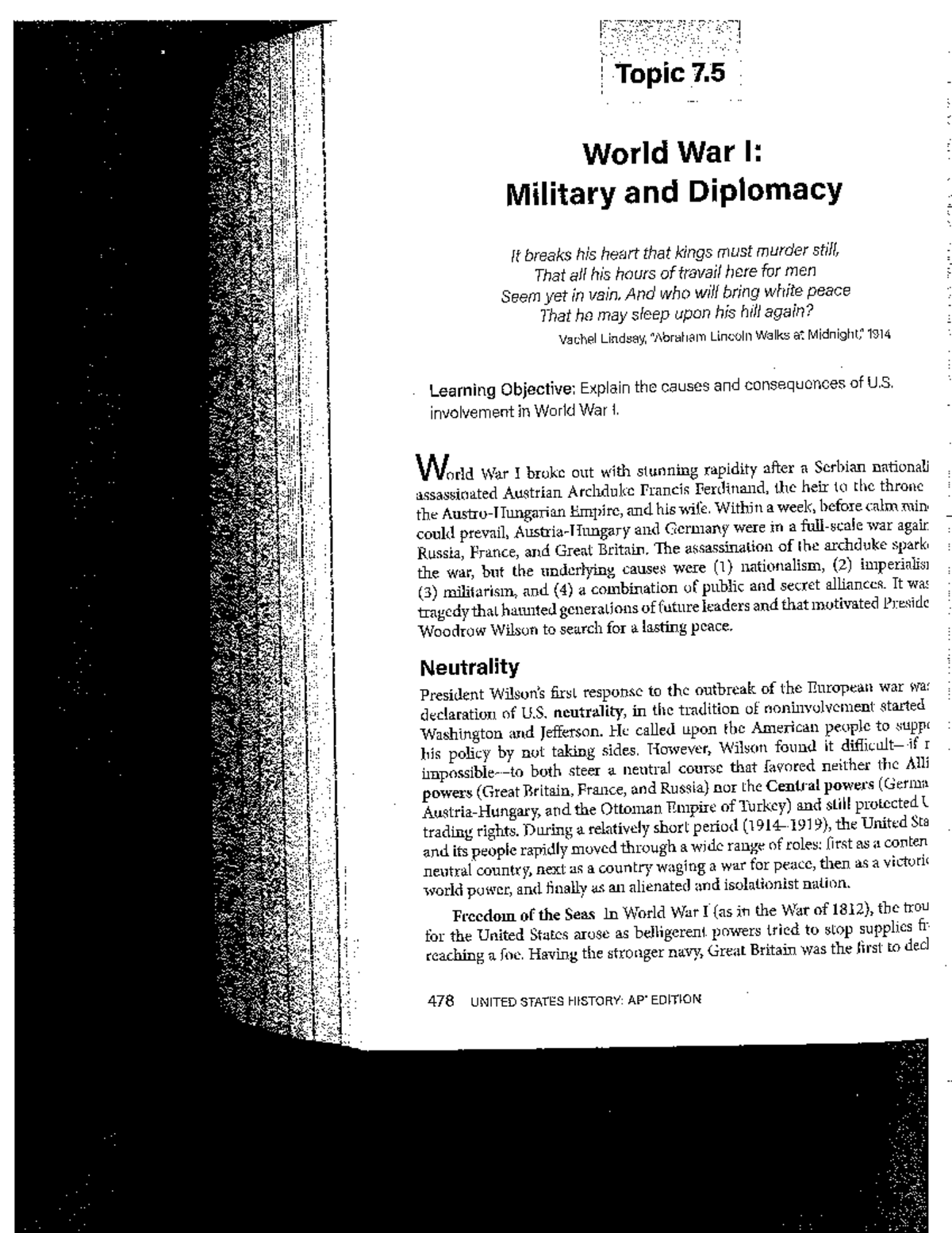 World War I Reading: Key Insights and Analysis (Part I & II) - Topic 7 ...