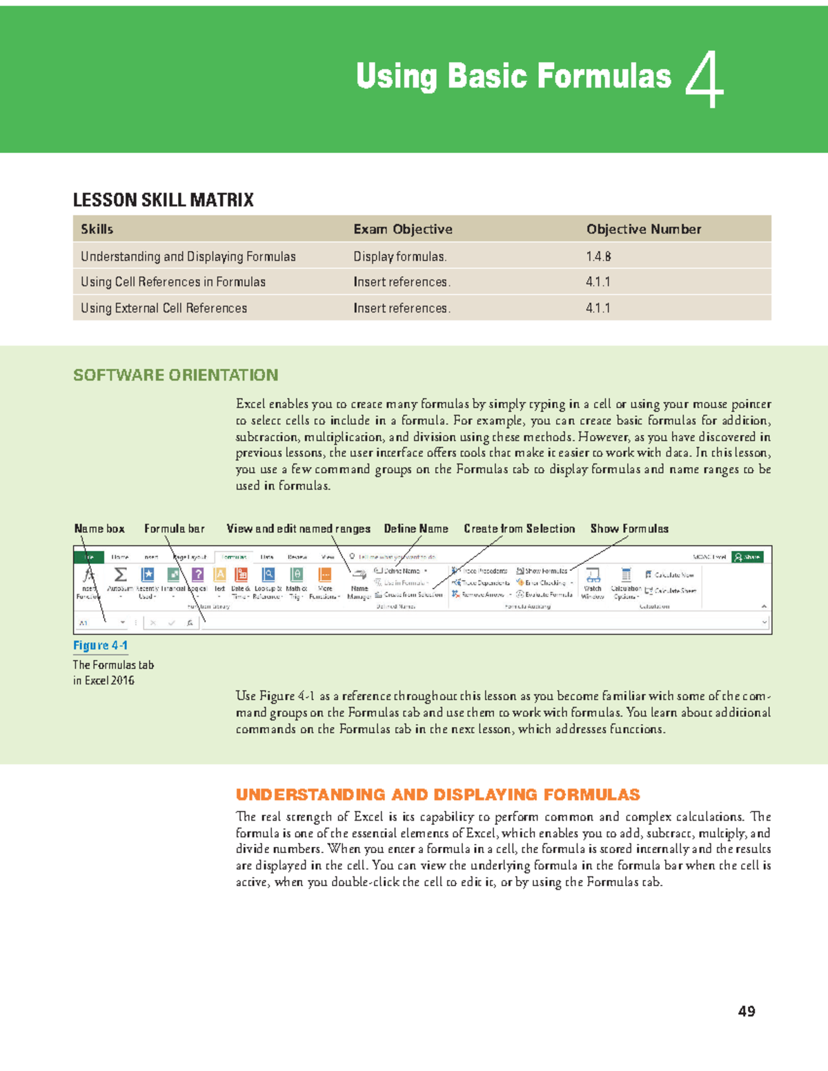 Excel 2016 Lesson 04: Basic Formulas and Cell References Lecture Notes ...