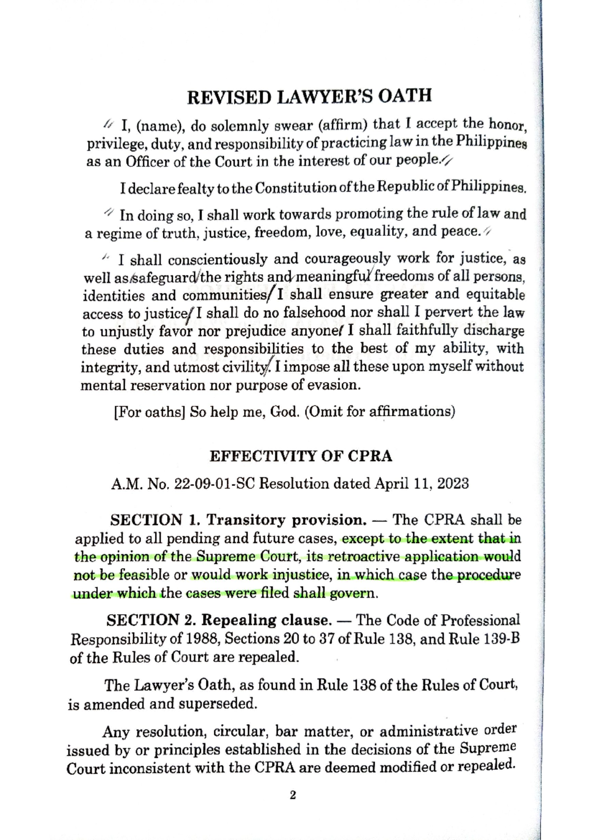 Legal Ethics and the Revised Oath: CPRA Overview and Implications - Studocu