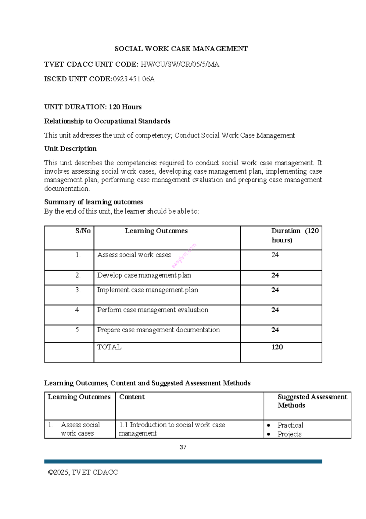 Social Work Case Management Overview - TVET CDACC Unit 0923 451 06A ...