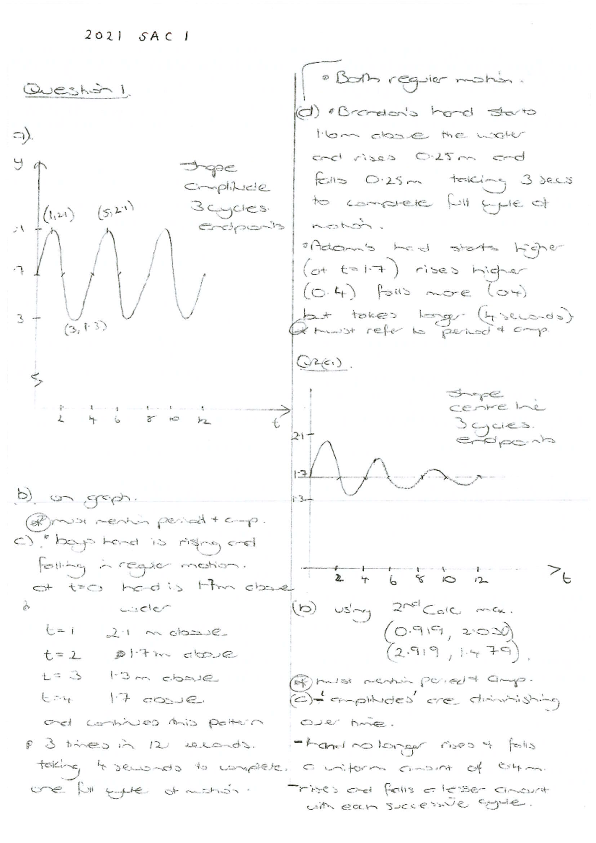 2021 SAC 1 Solutions - Regular Motion Analysis and Graphs - Studocu