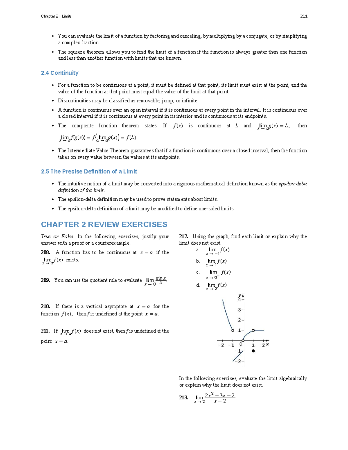 Chapter 2 Limits & Continuity Review - Calculus 211 - Studocu