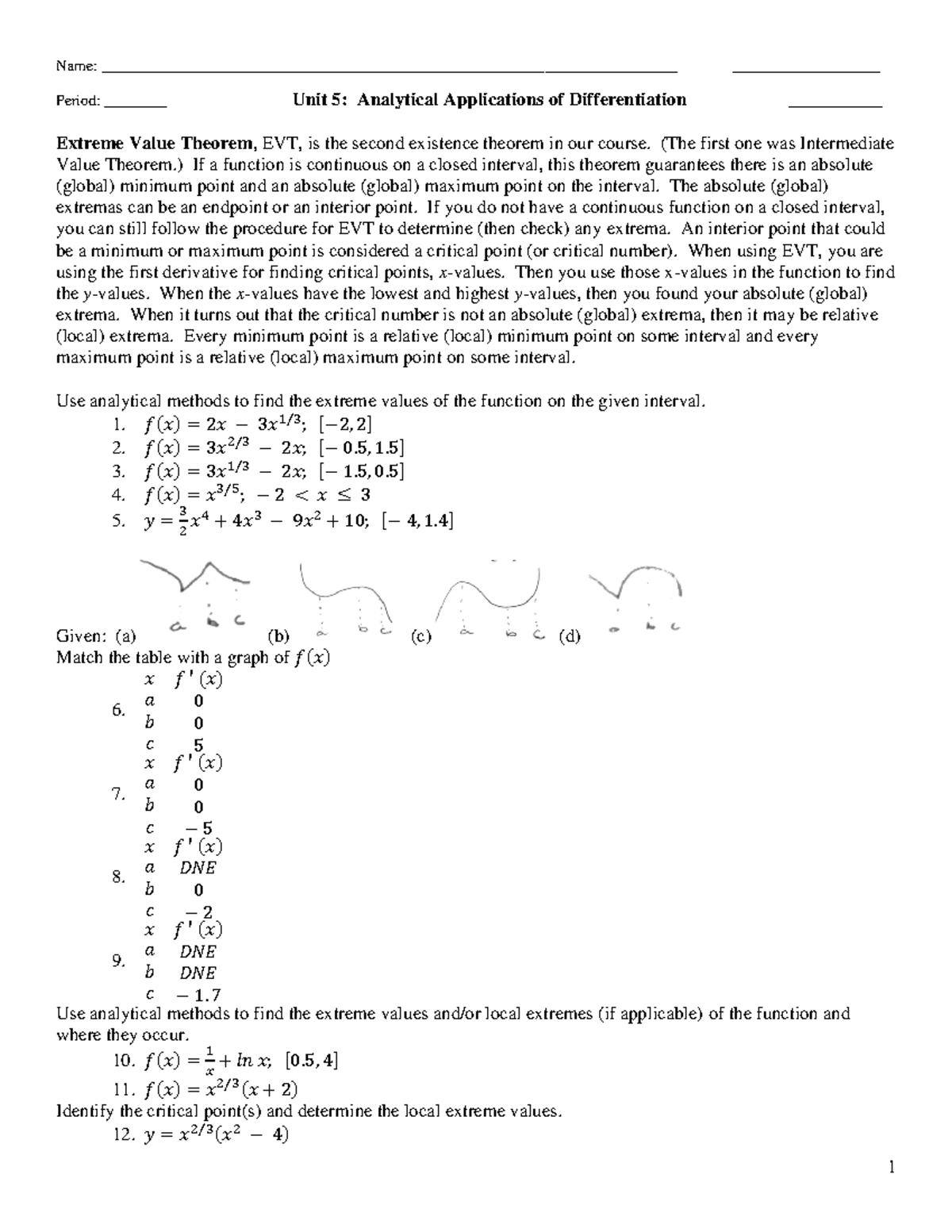 AP Calculus BC Unit 5 Final Exam Practice on Differentiation - Studocu