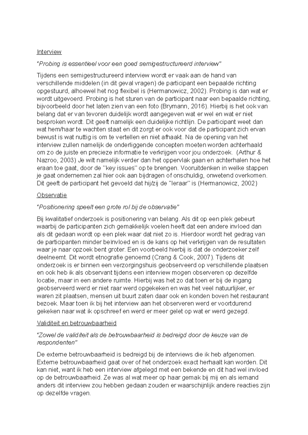 Methodologische Verantwoording voor Kwalitatief Onderzoek - Studeersnel