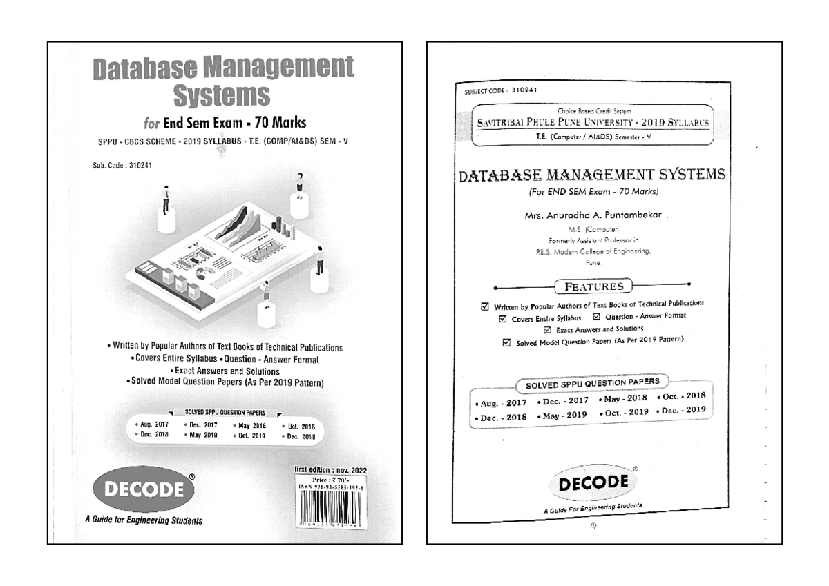Database Management Systems (DBMS) Decode Guide - Studocu