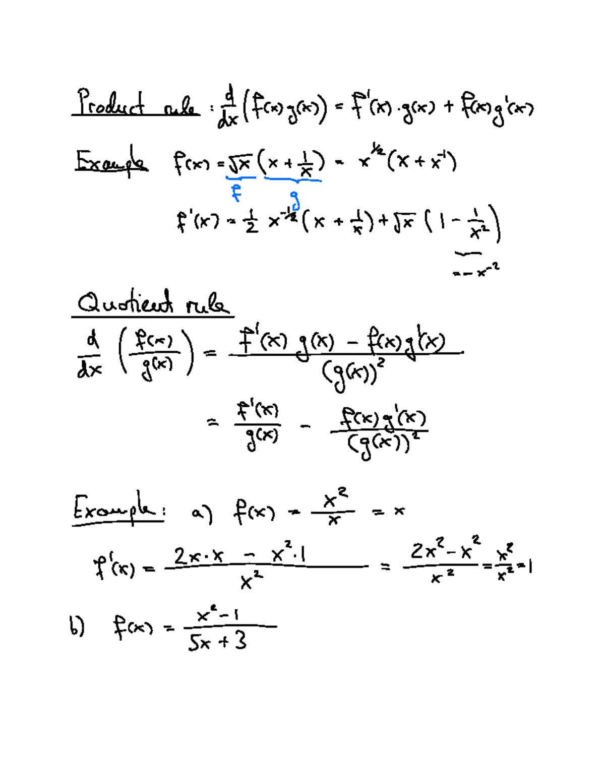 Calculus Derivative Rules and Examples - Studocu
