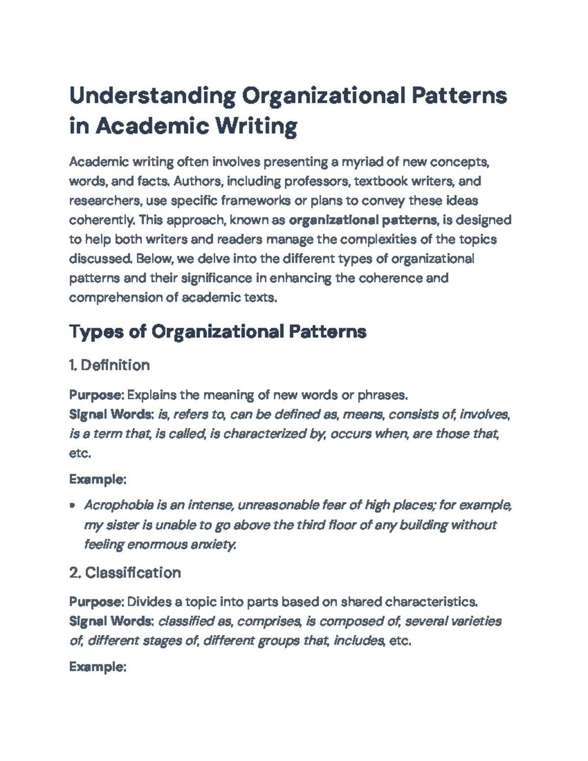 Understanding Organizational Patterns in Academic Writing ...
