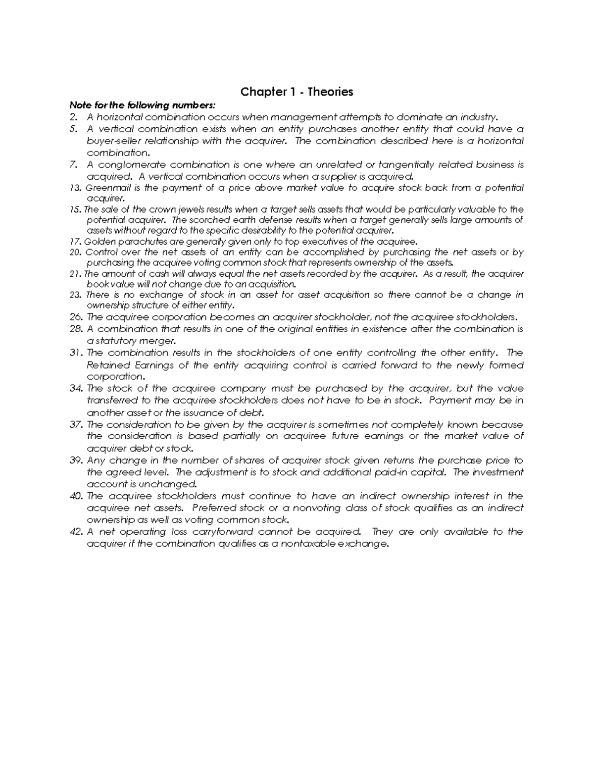 Chapter 1 - Theories Notes on Horizontal and Vertical Combinations ...