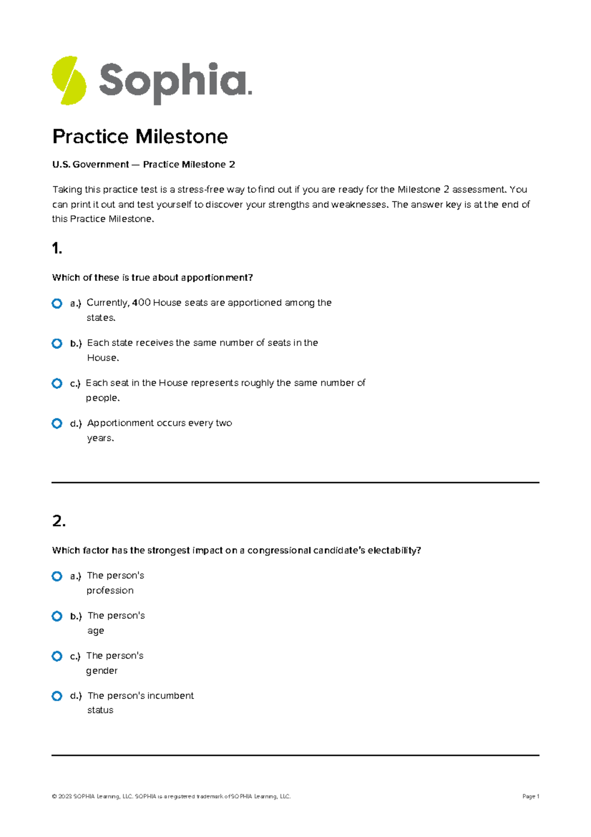 Hist1020 Practice Milestone 2: U.S. Government Overview and Questions ...