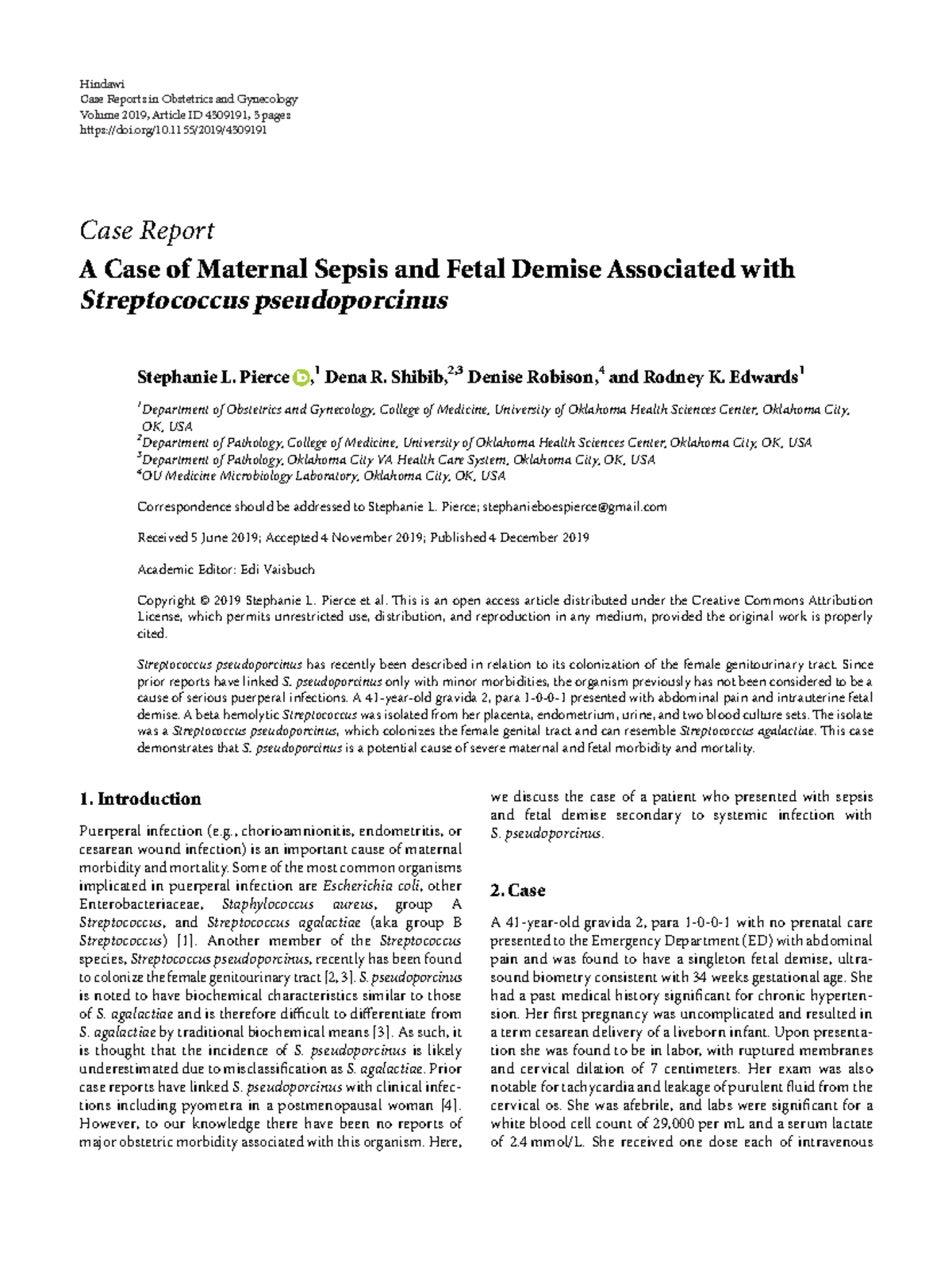 Case Report: Maternal Sepsis and Fetal Demise Linked to S ...