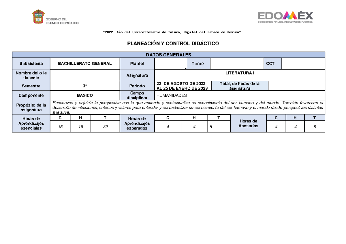 Ejemplo DE Planeacion Mepeo - PLANEACIÓN Y CONTROL DIDÁCTICO DATOS ...