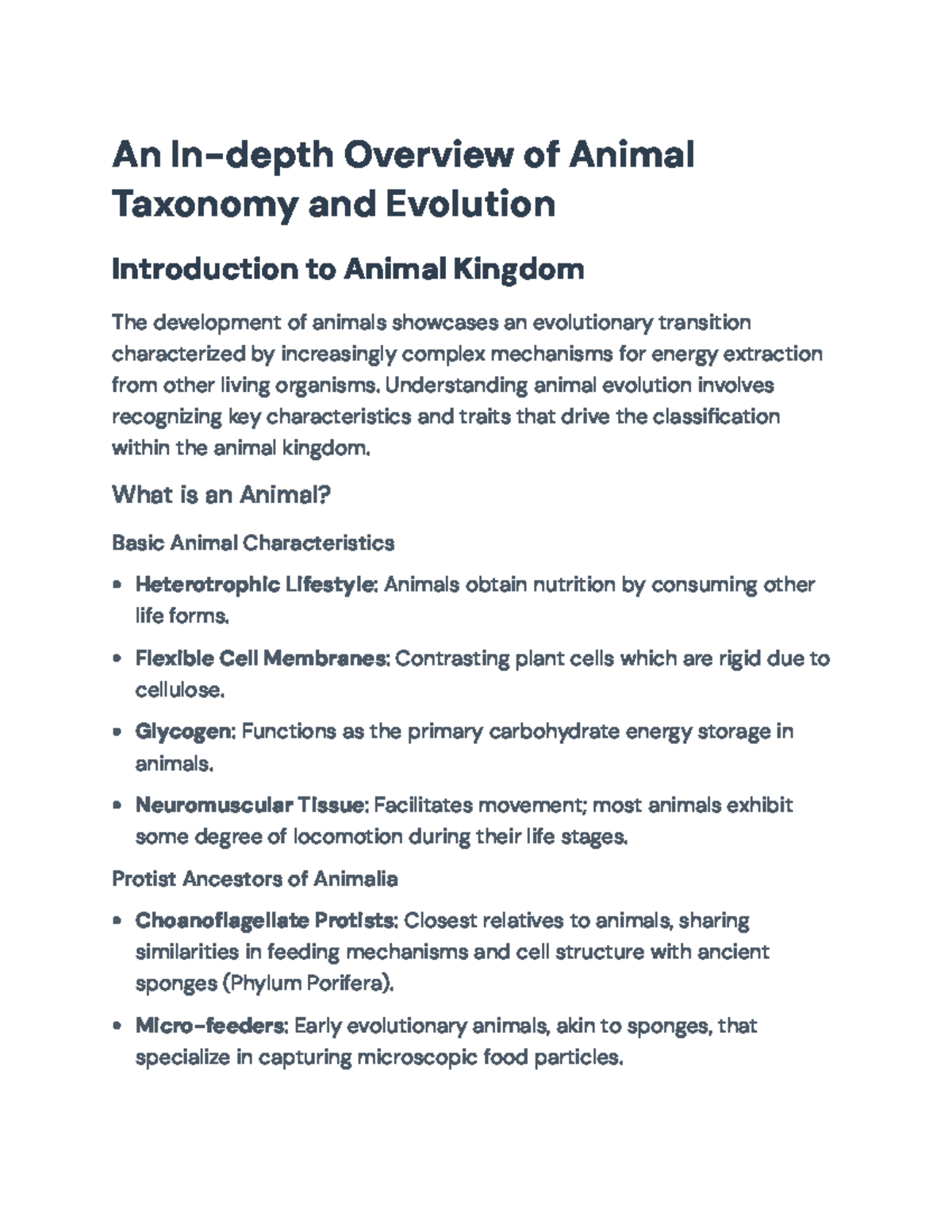 Animal Taxonomy and Evolution Overview: Key Traits and Classifications ...
