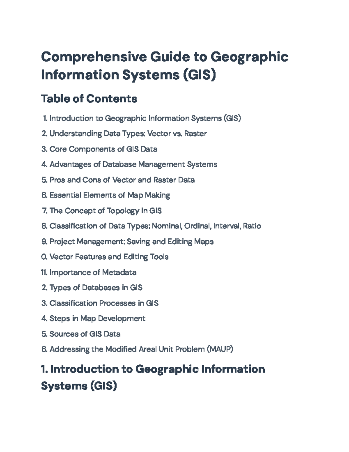 Comprehensive Guide to Geographic Information Systems (GIS) - Course ...