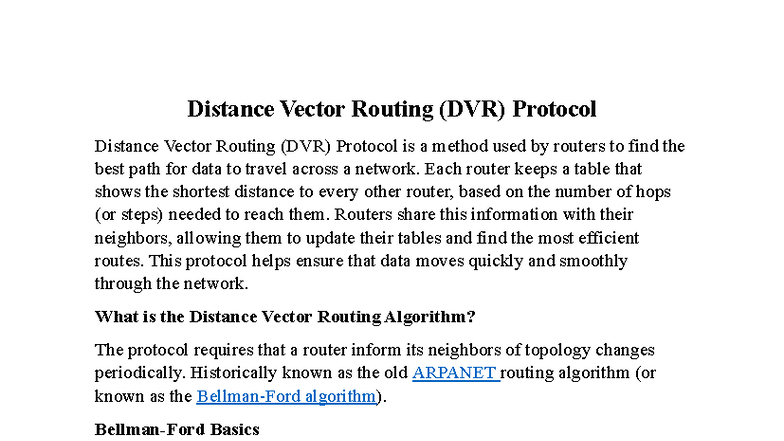 CN UNIT-3: Distance Vector Routing & Congestion Control in Networks ...