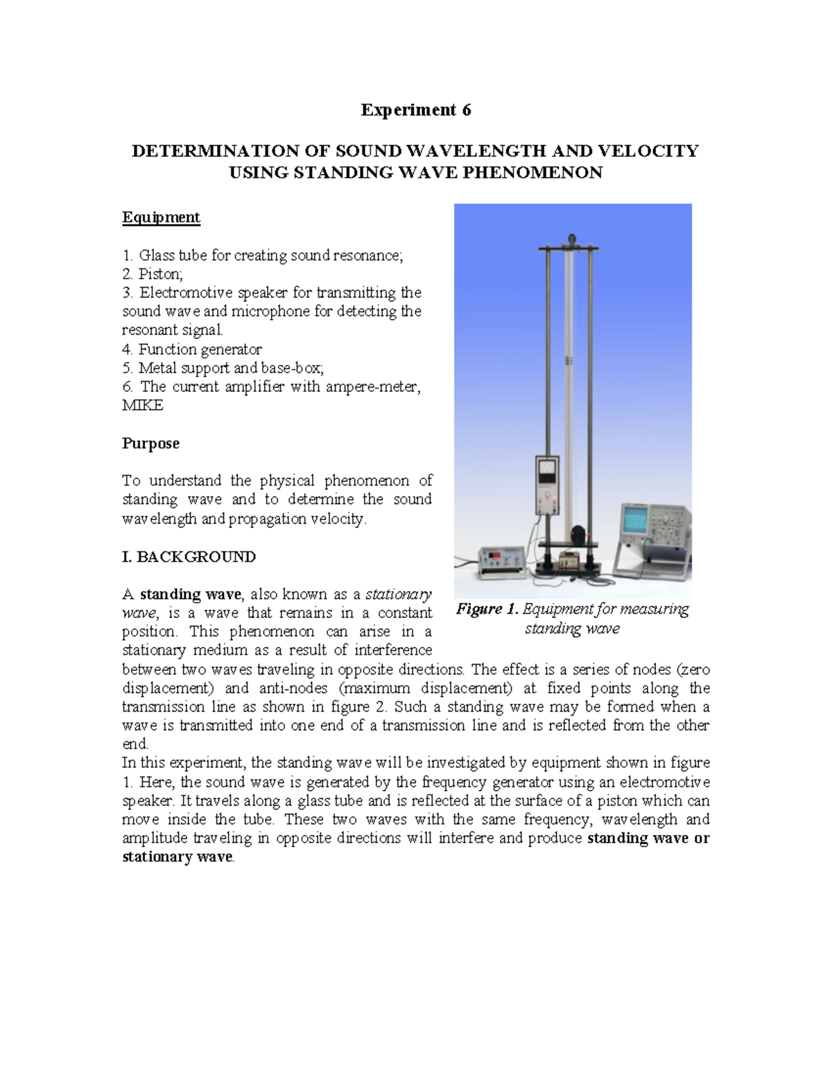 6-Experiment 6: Standing Wave - Sound Wavelength & Velocity Analysis ...