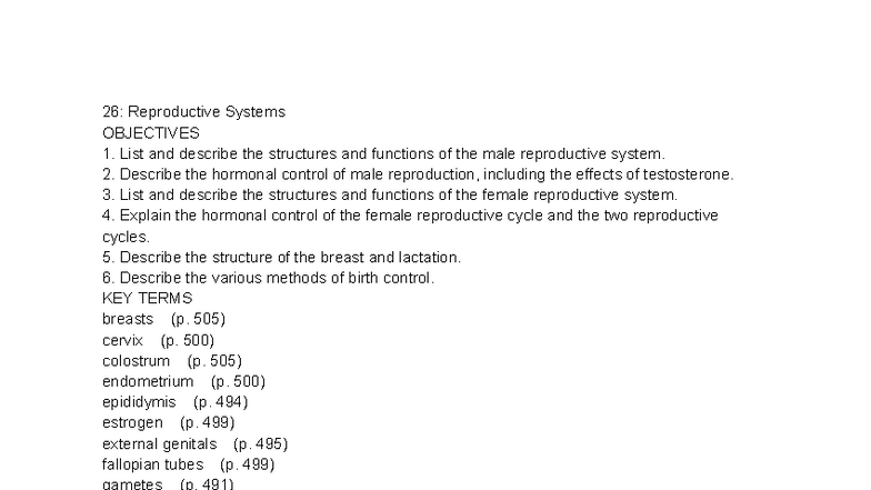 Reproductive Systems: Structure, Function, and Hormonal Control (Bio ...