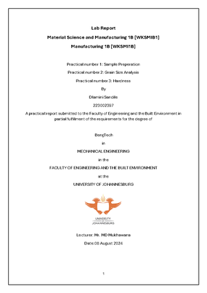 Air compressor of single stage lab report - UJ - Studocu