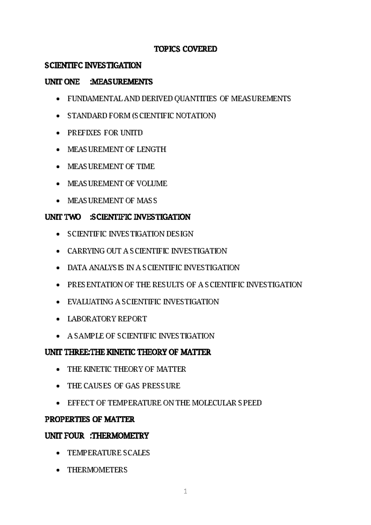 Physics FORM 3 - Notes: Scientific Investigation & Measurements - Studocu