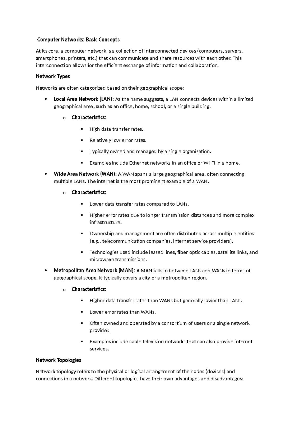 Computer Networks (CS101): Comprehensive Study Notes - Studocu