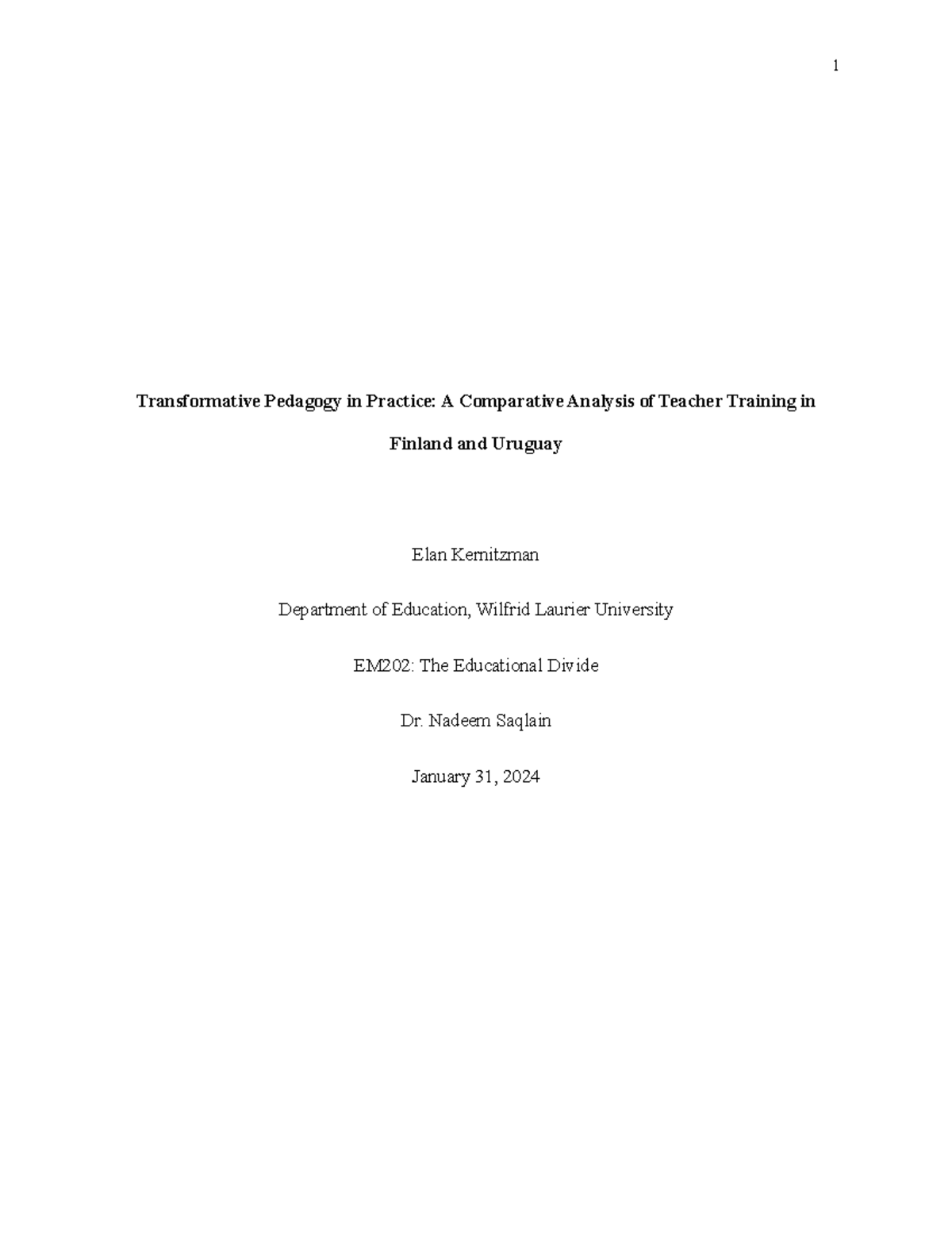 Module 2 Assignment - Transformative Pedagogy in Practice: A ...