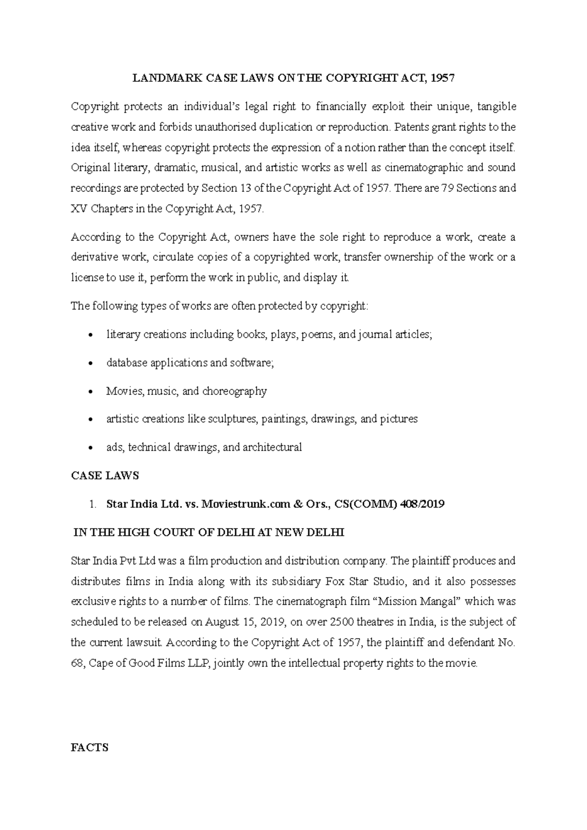 Landmark Case Laws on Copyright Act, 1957: Key Insights and Analysis ...