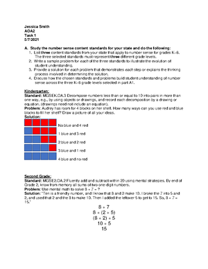 AOA2 Task 4 2nd Revision - Ashley Thompson A0A2 Number Sense and Functions Task 4 December 2 9 ...
