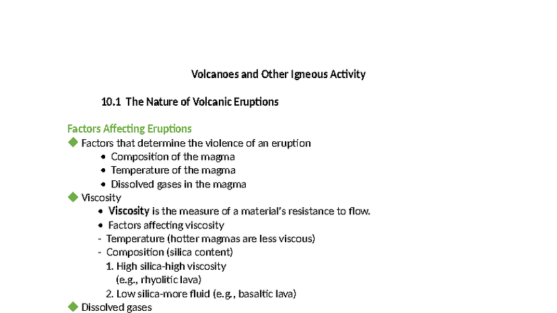 Volcanoes and Igneous Activity: Nature of Eruptions and Types (GEOL 101 ...