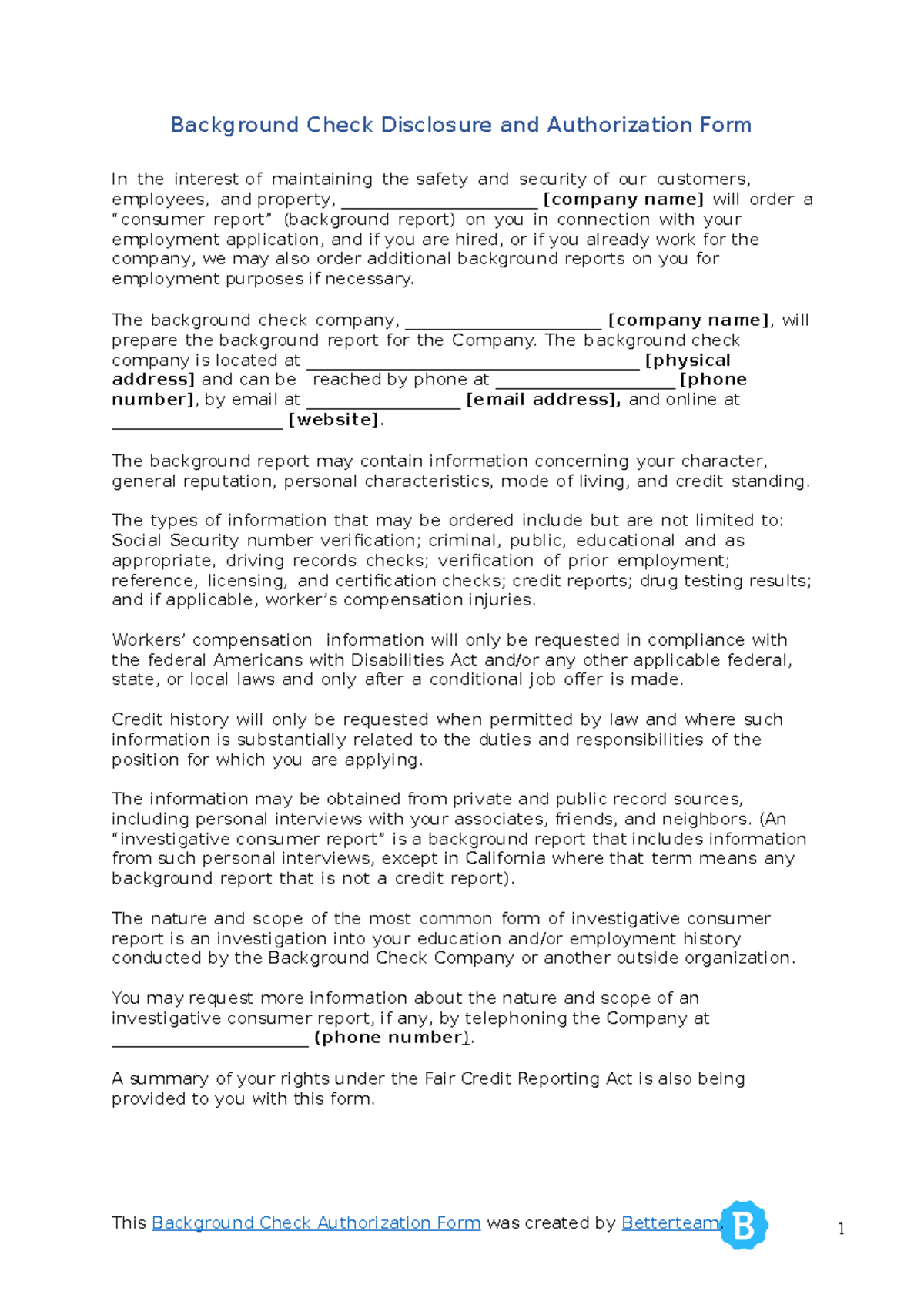 Background Check Authorization Form - 2022012 3 Guide - Studocu