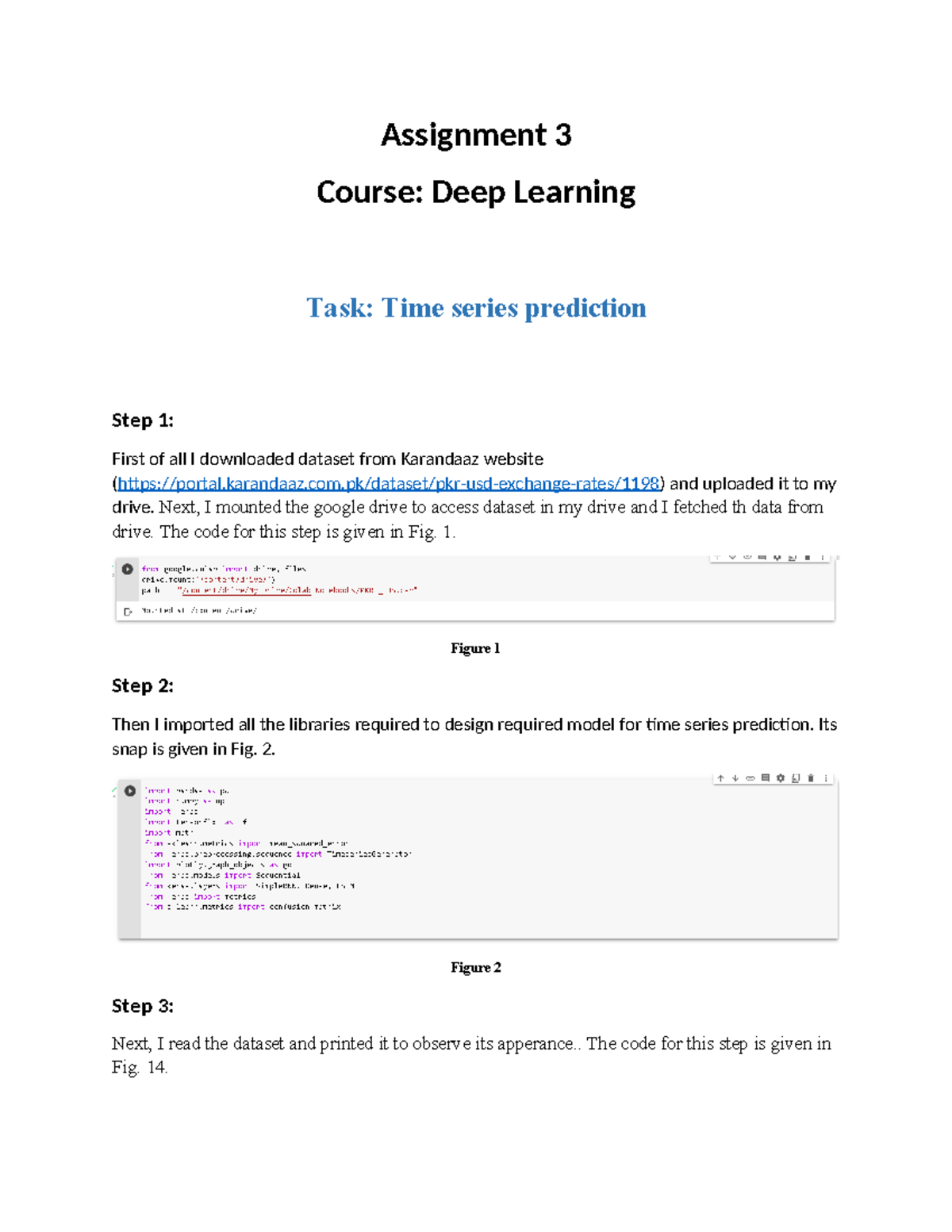 Deep Learning Assignment 3: Time Series Prediction Steps - Studocu