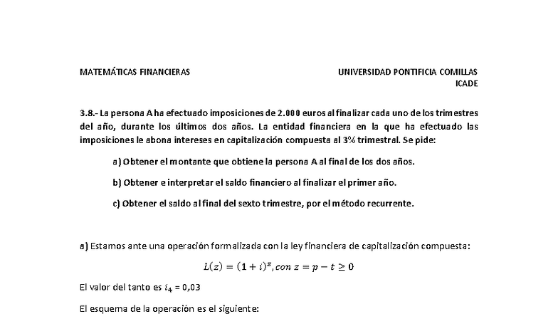 MATEMÁTICAS FINANCIERAS ICADE - Soluciones Ejercicios 3 - Studocu