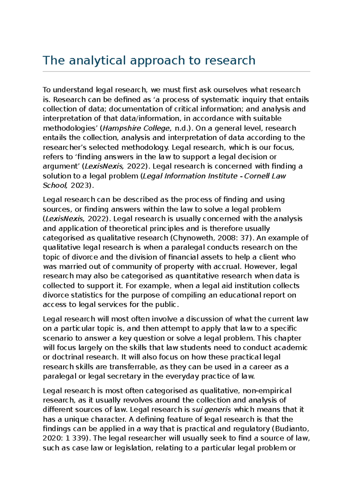 Legal Research Methodology: An Analytical Approach to Citing Sources ...