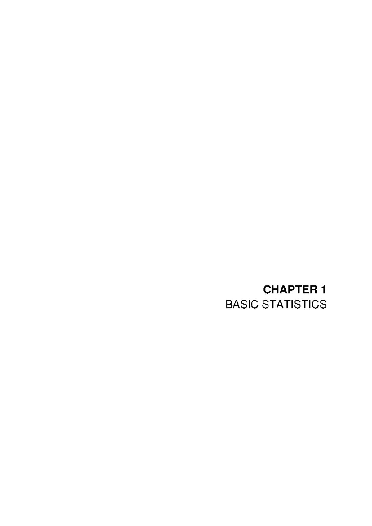 Basic Statistics Chapter 1 Basic Statistics Chapter 1 Basic