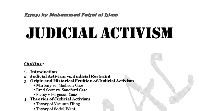 Judicial Activism in Pakistan: An In-Depth Analysis and Perspectives ...