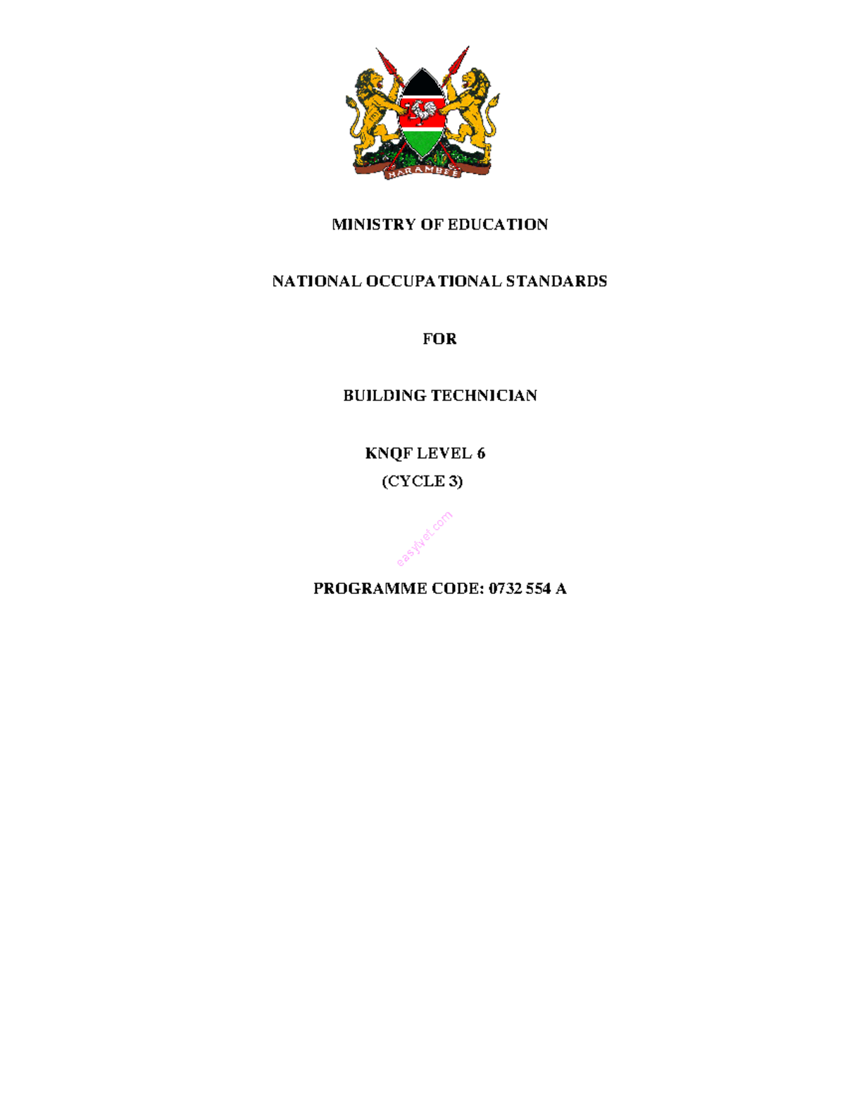 Os 0732 554 A - Building Technician Level 6 Training Notes - Studocu