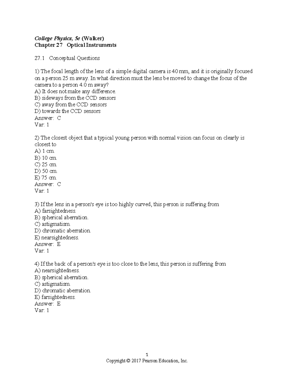 Chapter 27 - Optical Instruments Practice Questions (College Physics ...