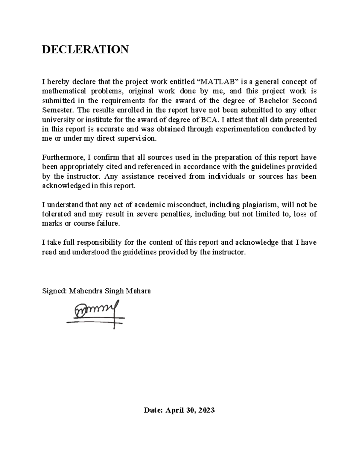 MATLAB Lab Report Overview and Key Experiments (BCA-II) - Studocu