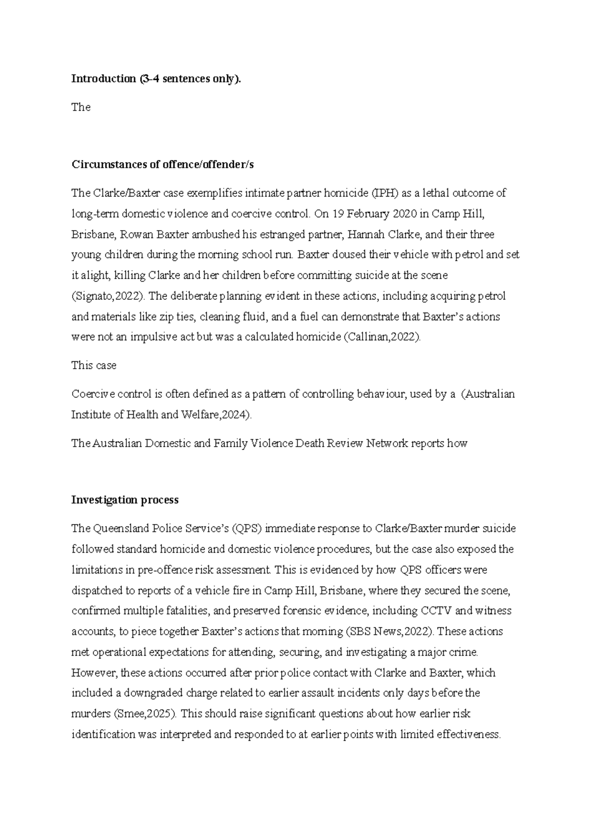 JSB219 Case Study: Intimate Partner Homicide and Systemic Failures ...