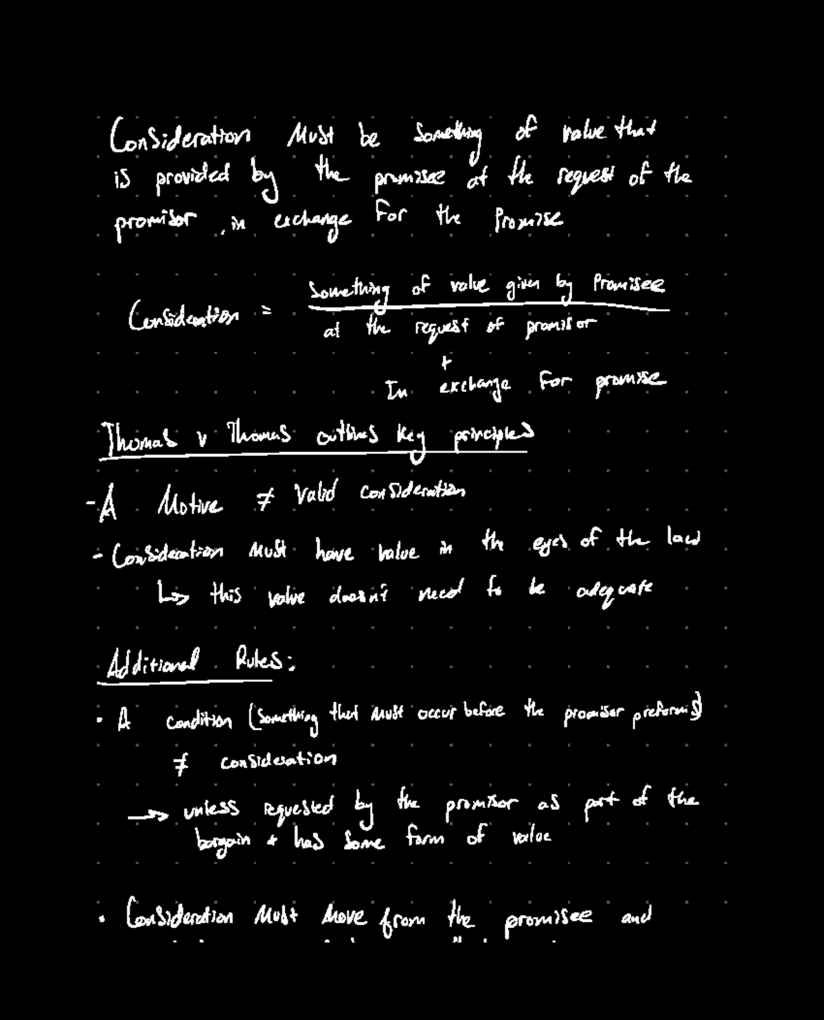 Consideration Principles in Contract Law (LAW 101) - Studocu