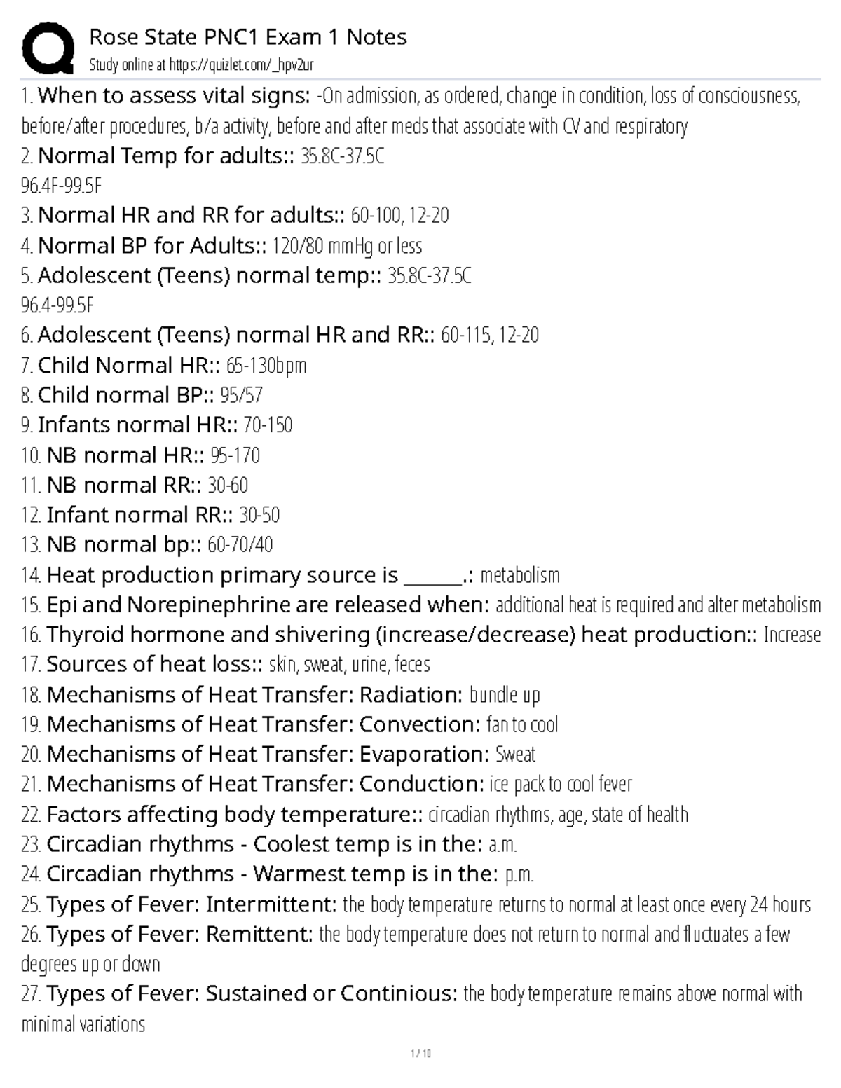 Rose State PNC1 Exam 1 Comprehensive Study Notes - Studocu