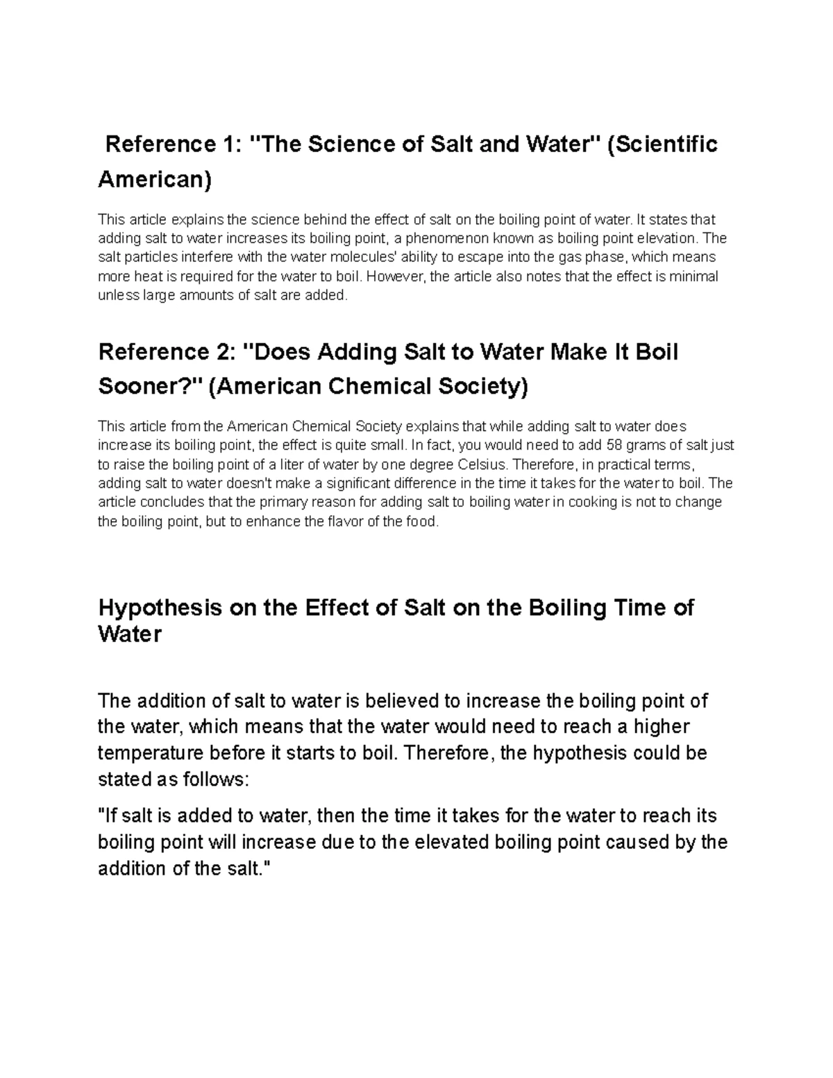 C683 - Natural Science Lab: Investigating Salt's Effect on Boiling Time ...