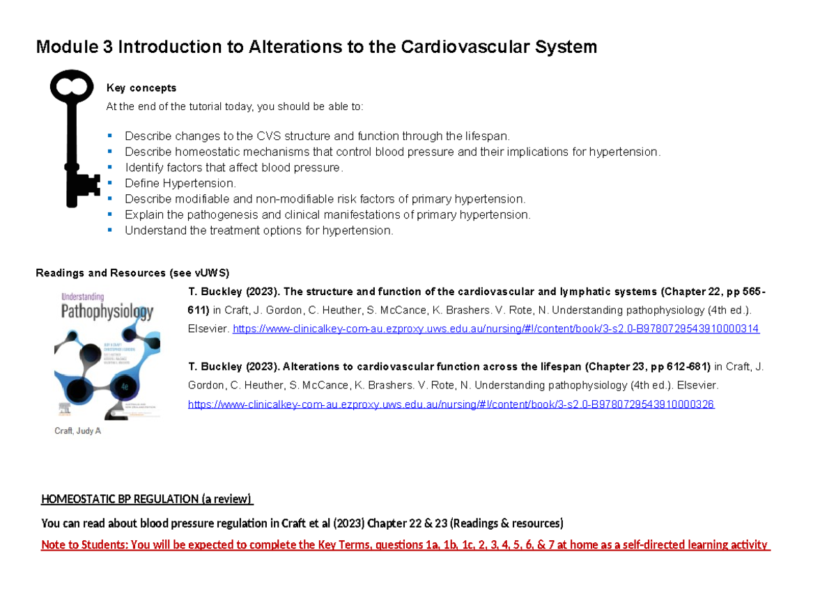 Module 3 - Review Worksheet: Alterations in Cardiovascular Function ...