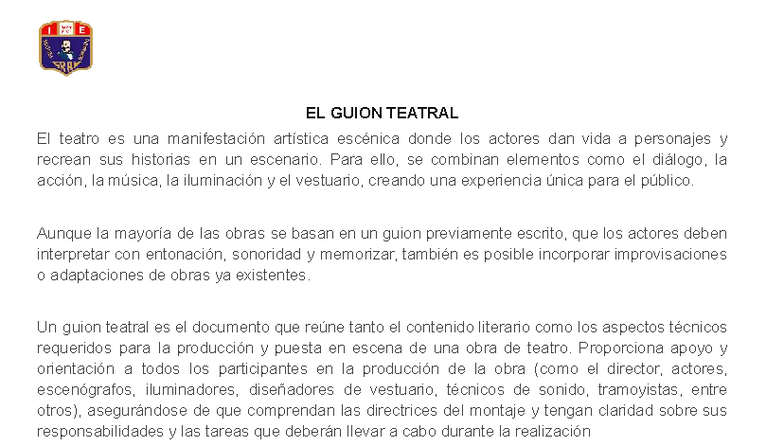 EL GUION TEATRAL: Elementos y Pasos para su Creación - Studocu