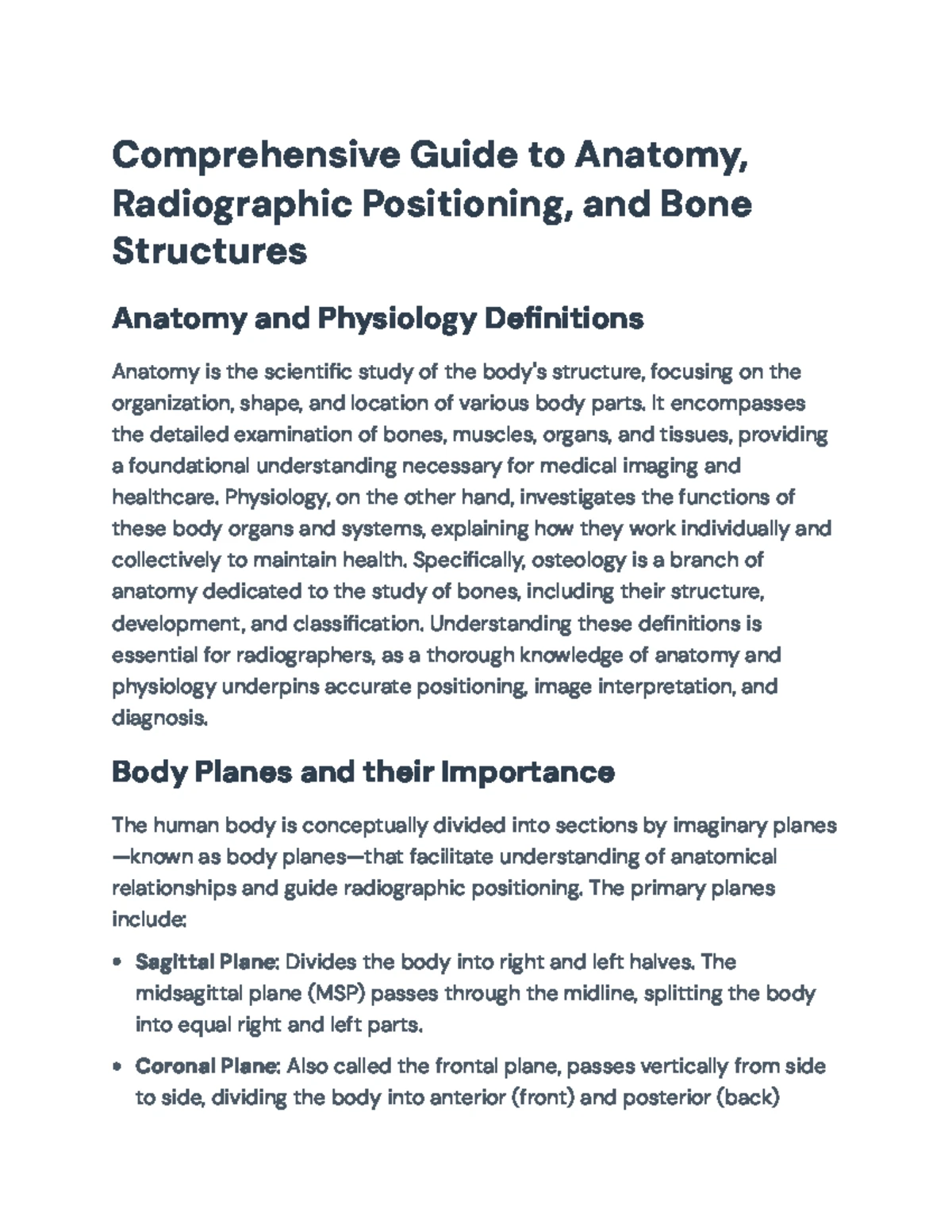 Abdominal Radiographic Procedures (RAD 101): Detailed Projection ...