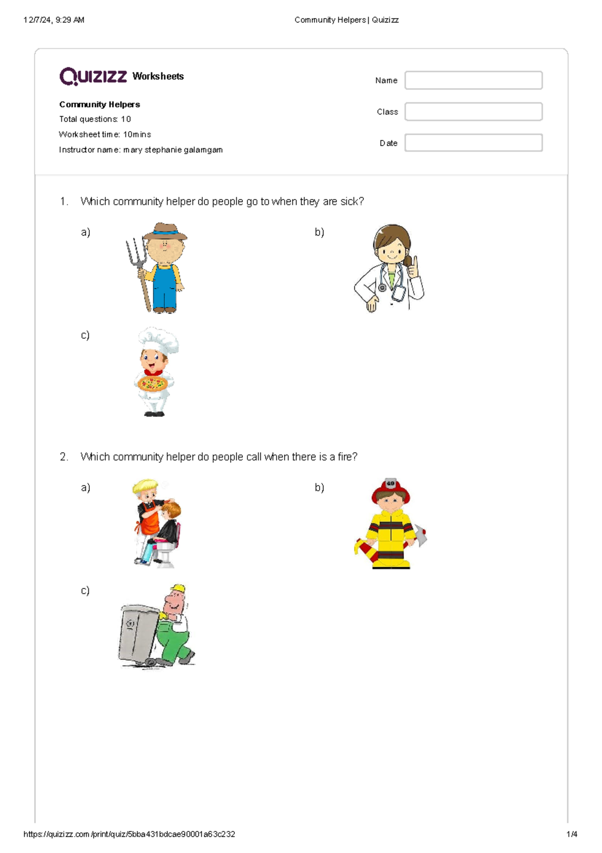 Community Helpers - 1. Ano ang tawag sa pamilyang binubuo ng ama, ina ...