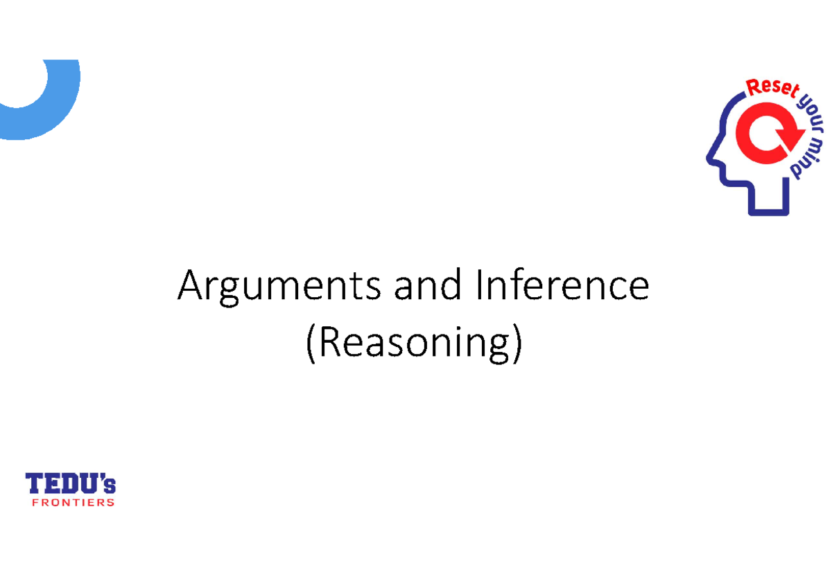 Lecture 1 Arguments And Inference Deductive Arguments Arguments And 0713