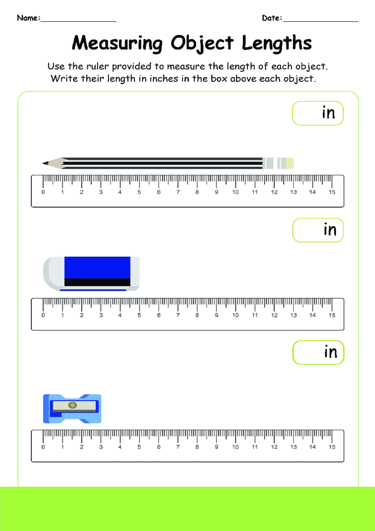 Measuring Object Lengths - 2nd Grade Worksheet - UI UI UI the your do ...