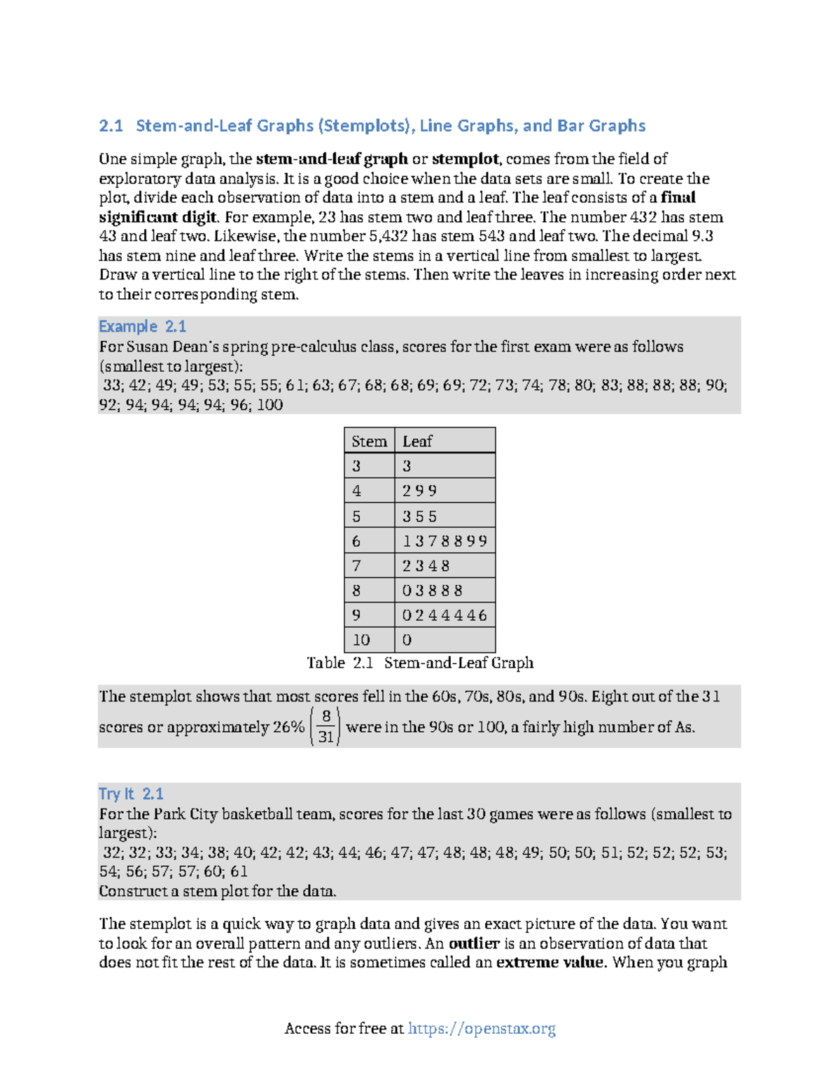 Title: "Exploratory Data Analysis with Stem-and-Leaf Graphs and Bar Graphs - 2 Stem-and-Leaf ...
