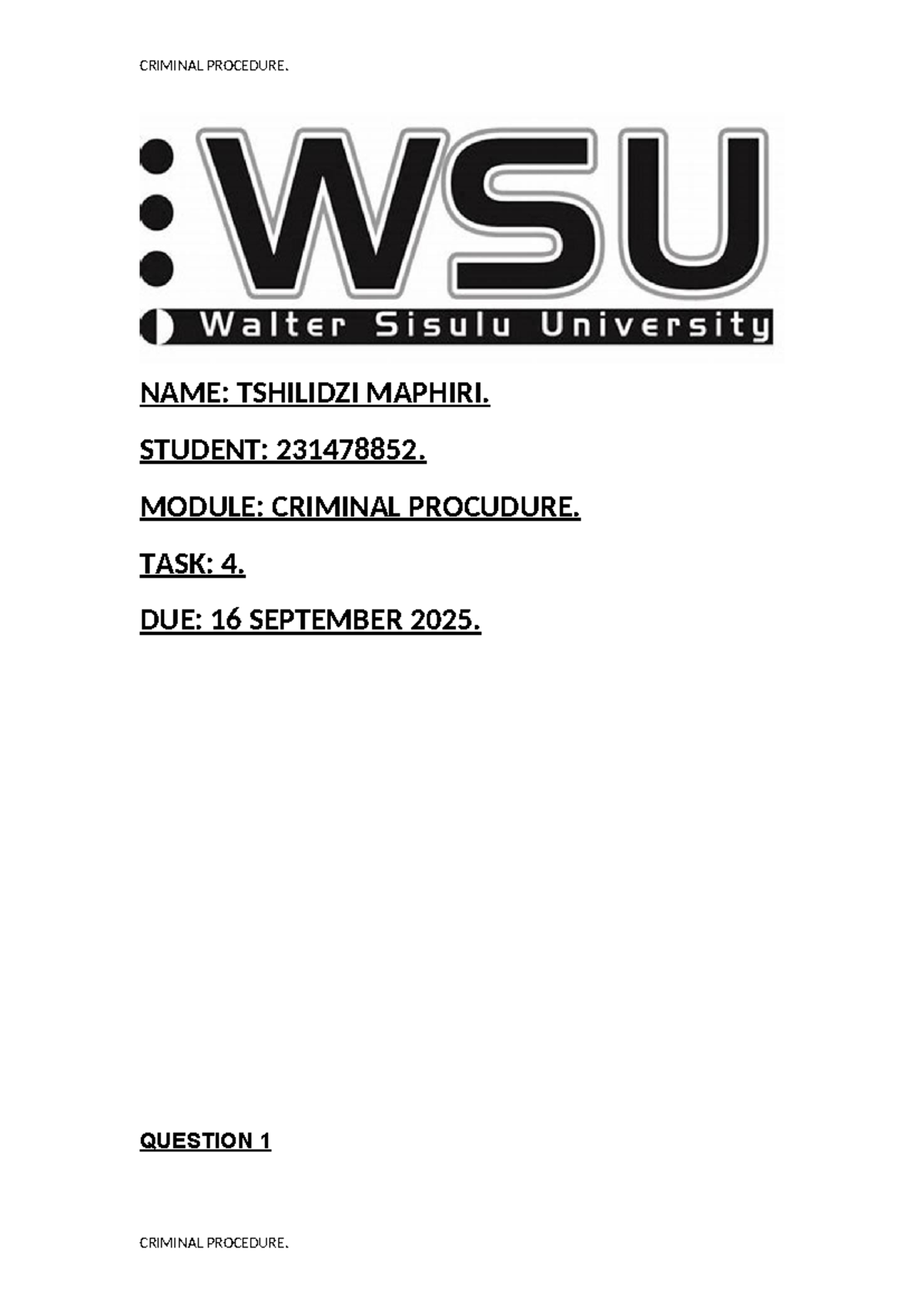 CRIMINAL PROCEDURE TASK 4: Witness Testimony Phases Explained - Studocu