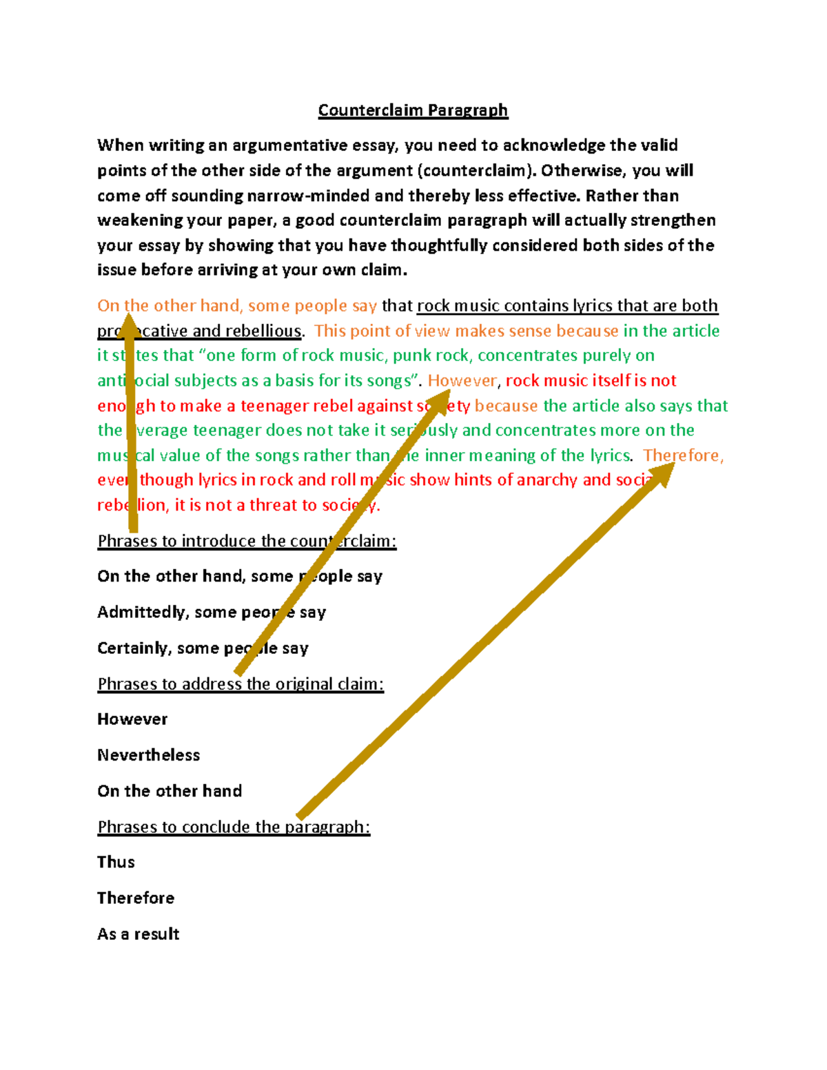 Counterclaim Paragraph - Counterclaim Paragraph When writing an ...