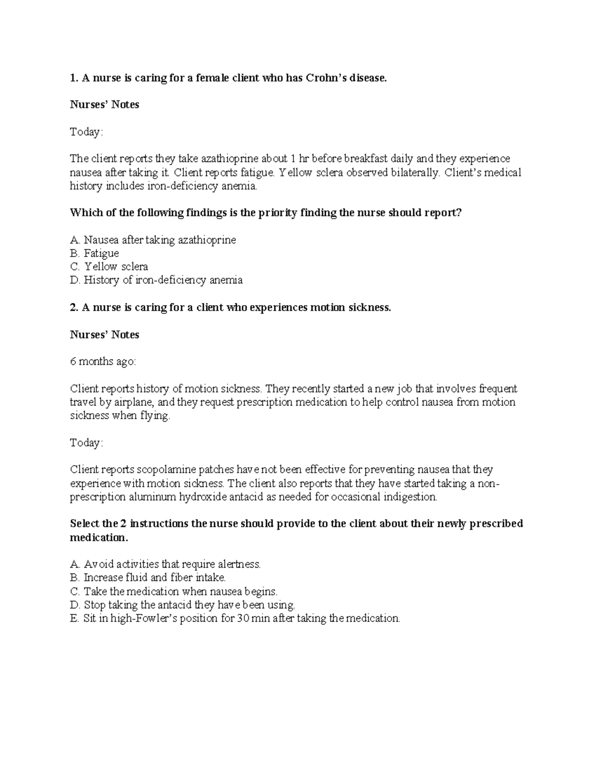 ATI GI Test - Nursing Study Guide & Practice Quiz - Studocu